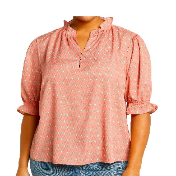 MELLODAY | Tops | Melloday V Neck Buttonfront Blouse Size 2x Euc | Poshmark